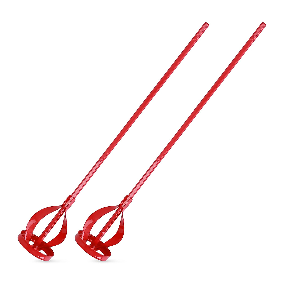 Navaris Set of 2 Paint Mixer for Drill - Heavy Duty Plaster and Paint Mixing Paddle Standard Drills - Painting and Plastering Mixer Stirrer Tool (Red)