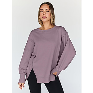 Trendy Queen Womens Oversized Sweatshirts Hoodies Crewneck Shirts Fall Outfits Teen Girls Y2k Winter Clothes Nutmeg S