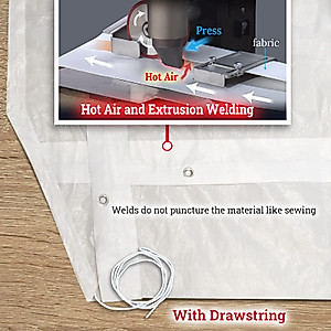 BenefitUSA Muli-ti Size Carport Replacement Canopy Garage Top Tarp Shelter Cover w Ball Bungee Cords, Canopy Onl with Edge (12'x20')