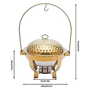 Stainless Steel and Buffet Warmers Set,4.5l Round Stainless Steel Chafing Dish Buffet Setfor Buffet,Controllable Alcohol Fuel Tank,with Lid,for Hotels, Buffets, Restaurants, Family Gatherings