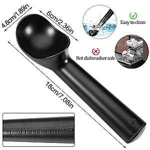 Pimoys 2.5oz Large Ice Cream Scoop 7 inches Nonstick Anti-Freeze Metal Ice Cream Scooper Professional Aluminum Icecream Scoop Spoon, Black