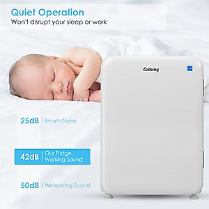 COSTWAY Compact Refrigerator, 2.4 cu ft. Single Door Small Fridge with Auto Defrost, Adjustable Temperature 32℉ to 50℉, Reversible Door, Removable Glass Shelves, Mini Fridge for Bedroom, Apartment, White