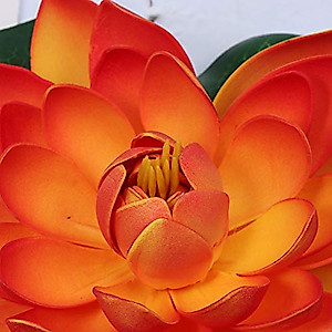 Hemoton Outdoor Artificial Plants Floating Artificial Flowers Artificial Water Lily Pads for Garden Fish Pond Water Lily Wedding Party Decoration (18cm Orange) Artificial Plants Outdoor