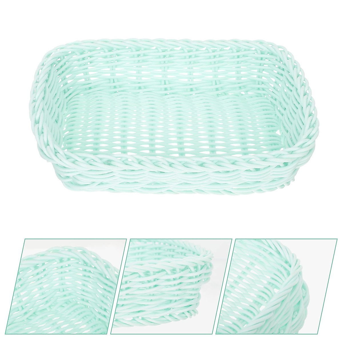 LUOZZY Wicker Woven Storage Basket Tabletop Storage Basket Woven Basket House Supplies (Light Green)