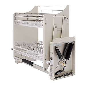 EcoTypee Pull Down Cabinet Organizer, Pull-Out Cabinet Organizer, 2 Tiers Spice and Dishes Pull Out Cabinet Storage Shelf