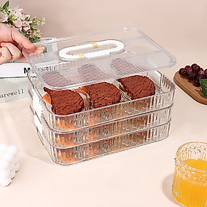 mwellewm Deli Meat Container for Fridge Cold Cut Storage Organizer for Refrigerator Lunch Meat Cheese Bacon Airtight Keeper with Lid Handle