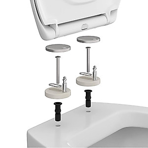 Generic Soft Close Toilet Seat, Toilet Seat with Quick Release for Easy Clean, Oval Shape Toilet Seat for Standard Size, Universal and Durable Toilet Seats, Toilet Seat with Adjustable Hinges, White