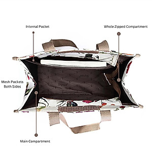 Signare Tapestry Shoulder Bag Shopping Bag for Women withFlower Meadow Design