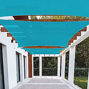 Patio Paradise 8' x 12' Turquoise Sun Shade Sail Rectangle Canopy UV Block Awning Heavy Duty Commercial Grade for Patio Backyard Lawn Garden Outdoor Activities