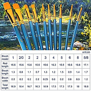 Acrylic Paint Brush Set, 6 Packs / 60 pcs Nylon Hair Brushes for All Purpose Oil Watercolor Painting Artist Professional Kits