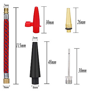 Rpuomtz 11 PCS Brass Presta and Schrader Valve Adapter, Bike Tire Valve Adapters, Pump Ball Needle Nozzle Inflator Kit for Gym Balloon Toy Pump