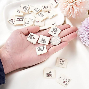 50 Pcs Clothes Cotton Labels Sewing Labels Washable Handmade Labels Garment Clothing Labels for DIY Sewing (#5)