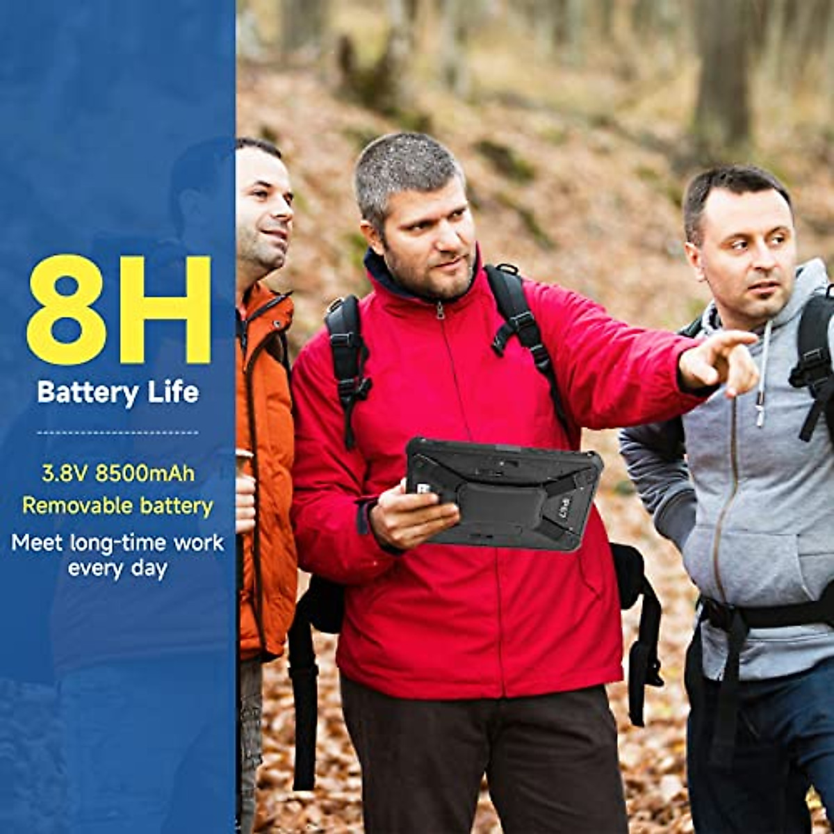 GHKJOK Rugged Windows Tablet 8-Inch 4G Windows 10 Tablet LTE with Removable Battery : IP67 Waterproof/GPS/Dual Wi-Fi/8500mAh 3.8V /Ethernet Port /4GB+64GB for Enterprise Field Mobility