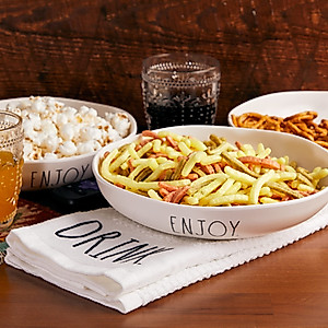 Rae Dunn Melamine Dinner Bowl - Durable Dishwasher Safe Pasta Bowls - Set of 6 (9 inch / 8.2oz) Bowls for Soup, Cereal, Pasta, Salads