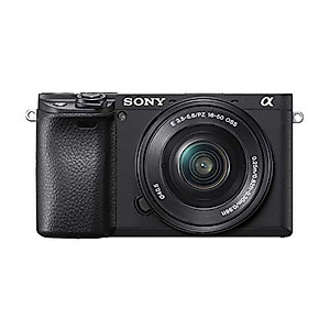 Sony Alpha a6400 Mirrorless Camera: Compact APS-C Interchangeable Lens Digital Camera with Real-Time Eye Auto Focus, 4K Video, Flip Screen & 16-50mm Lens - E Mount Compatible Cameras - ILCE-6400L/B