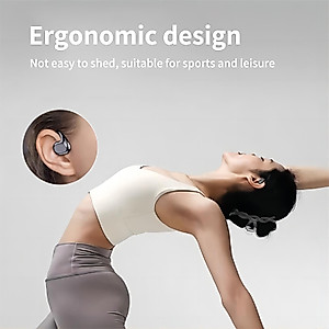 Open Ear Headphones, Wireless Earbuds Bluetooth 5.3 Headphones LED Power Display Charging Case 40H Playtime Premium Sound True Wireless Earbuds Sports Headphones for Running,Cycling,Workouts - Black2