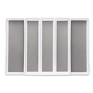 SESENO Expandable Utensil Tray Drawer Organizer, 5 Compartment Adjustable Serving Utensils Holder, Multi-Purpose Storage for Kitchen, Office, Bathroom Supplies