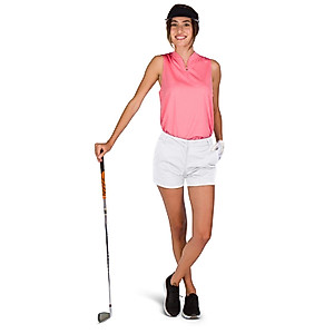 Three Sixty Six Womens Golf Shorts 4 ½ Inch Inseam - Quick Dry Active Shorts with Pockets, Athletic and Breathable Ice White