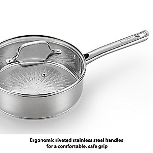 T-fal Performa Stainless Steel Cookware Set 12 Piece Induction Pots and Pans, Dishwasher Safe Silver