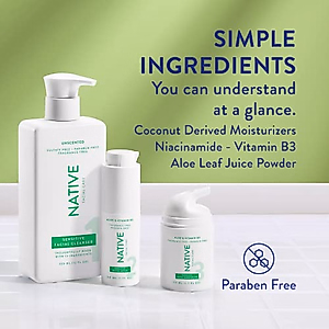 Native Sensitive Skin Bundle - Facial Cleanser (2), Facial Moisturizer (1) and Facial Serum (1) - The Perfect 3-Step Routine for Sensitive Skin