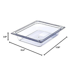 Carlisle FoodService Products 10220B07 Storplus Half Size Food Pan, Polycarbonate, 2.5" Deep, Clear