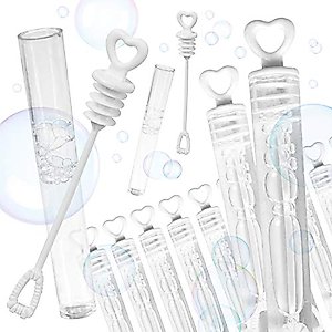 Narwhal Novelties 40 Count Mini Heart Bubble Wands – Great Wand Bubbles Party Favors for Weddings and Anniversaries