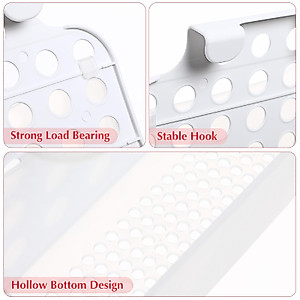 Healvian Hanging Shower Basket,Adjustable Storage Bins Over Door Shower Organizer Hanging Shower Organizer Bathroom Storage Rack Shelf with Removable Baskets for Kitchen Dorm College Space Saving