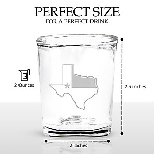 Rogue River Tactical Square Texas State Flag Outline Shot Glass Gift For Texan TX