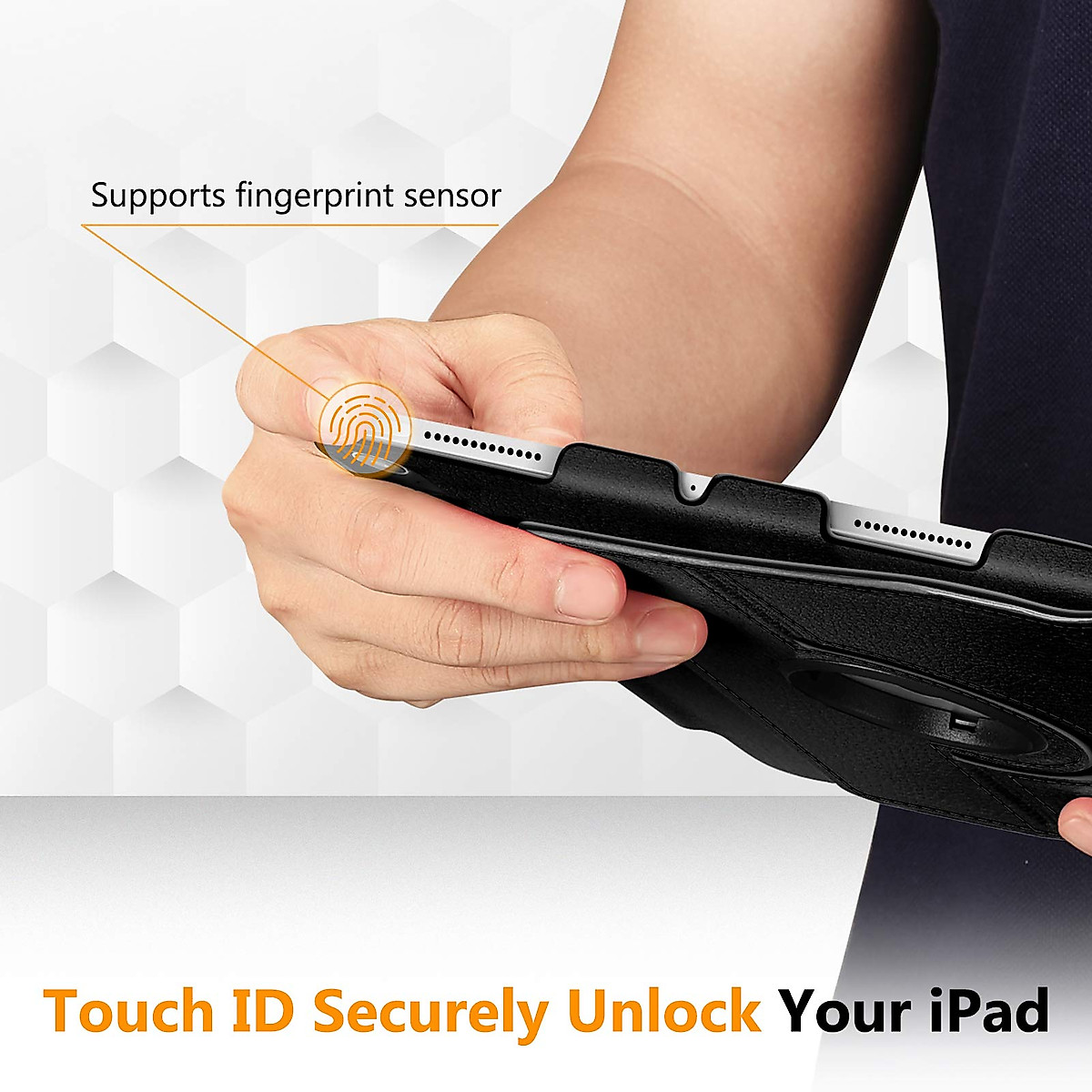 Fintie Rotating Case for iPad Air 11-inch M2 (2024), iPad Air 5th / 4th Generation (2022/2020) 10.9 Inch with Pencil Holder - 360 Degree Rotating Protective Stand Cover, Black