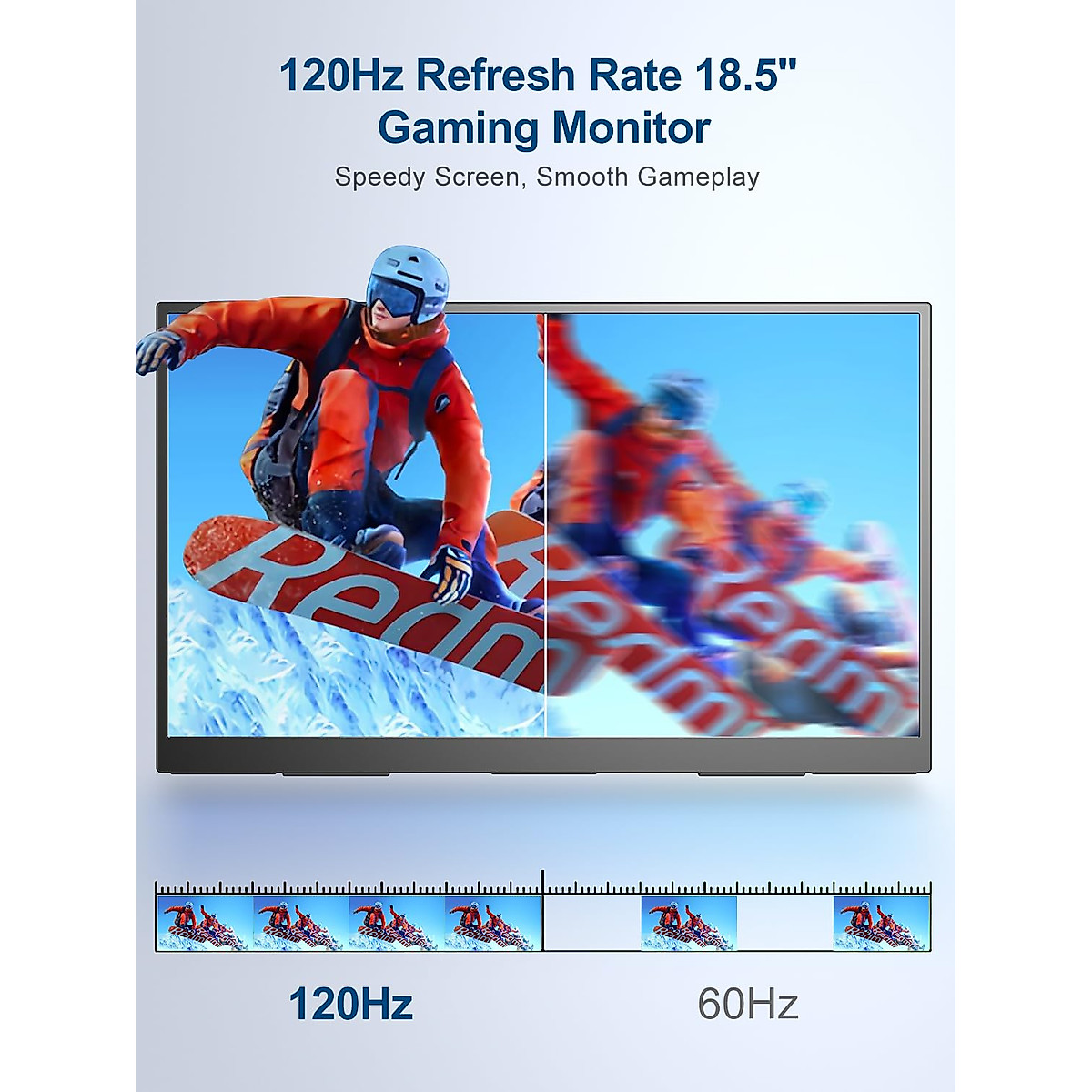 UPERFECT Portable Monitor 18.5 inch 120HZ 100% sRGB 1080P with VESA & Stand 180° Adjustable Ultra-Slim & Lightweight Frameless FHD FreeSync IPS HDR Gaming Display, Travel Second Monitor for Laptop