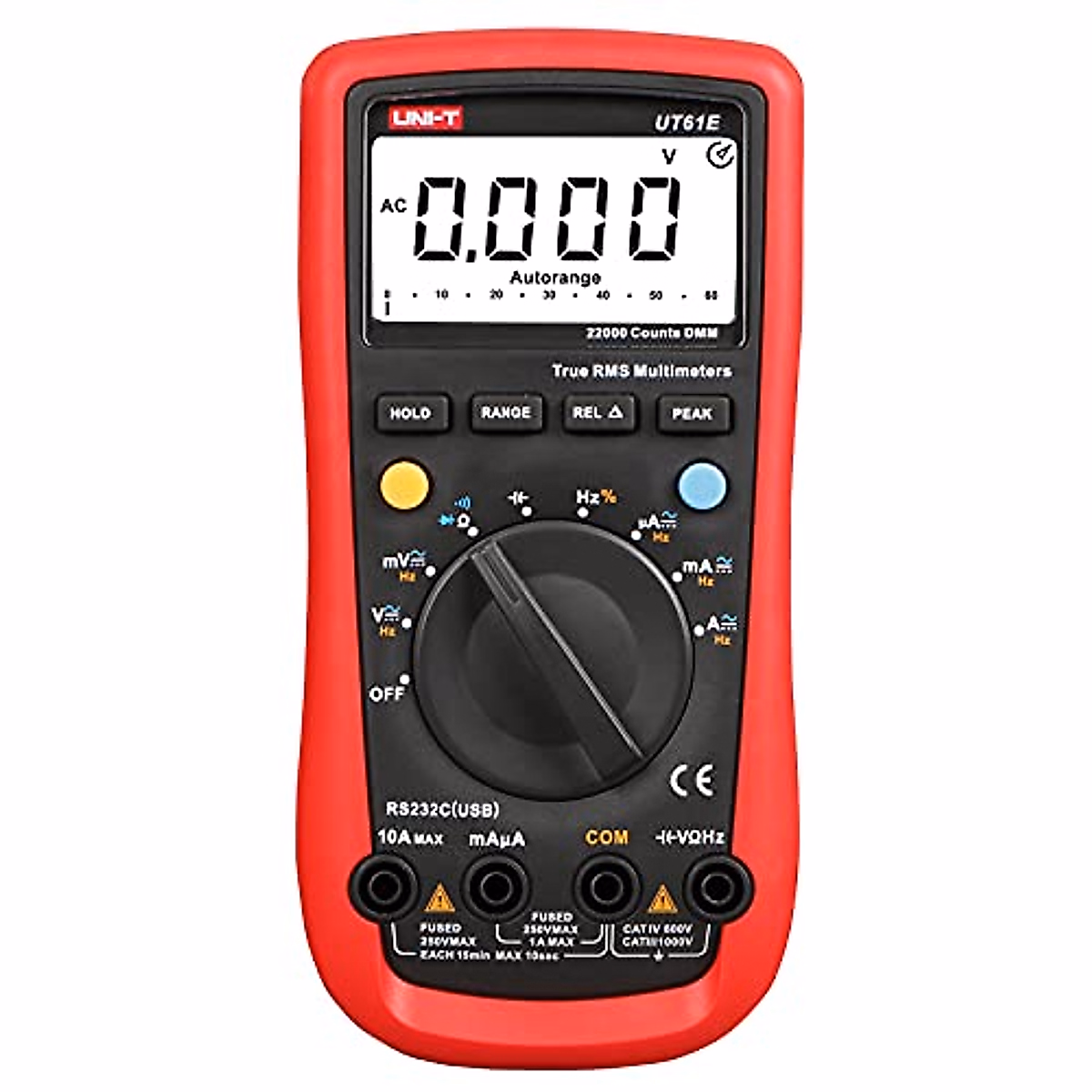 UNI-T UT61E Digital Multimeter True RMS Peak Meter PC Connect AC DC Voltage Relative Mode 22000 Counts Data Hold Auto Range