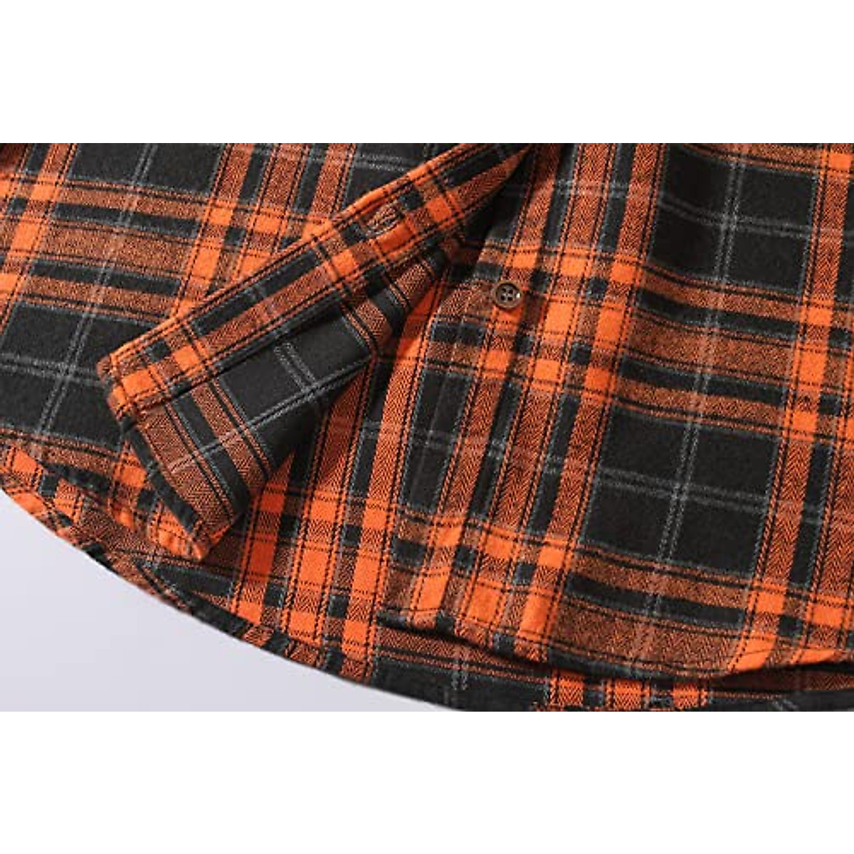 SSLR-Flannel-Shirts-for-Women-Long Sleeve Button Down Shirts Plaid Lightweight Casual (Large, Orange Black)