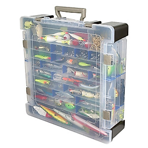 Flambeau Outdoors 9030 Super Max Satchel, Portable Fishing & Tackle Storage with Zerust Anti-Corrosion Technology, Black/Clear 17.25x16.75x5-Inch