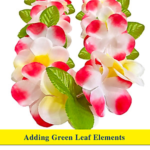 FreshDear 15 Counts Hawaiian Leis Flower, Leis Necklace Hawaiian For Adults luau Party Supplies, Summer Beach Vacation,Theme Party Decorations, Birthday, Graduation,Wedding.