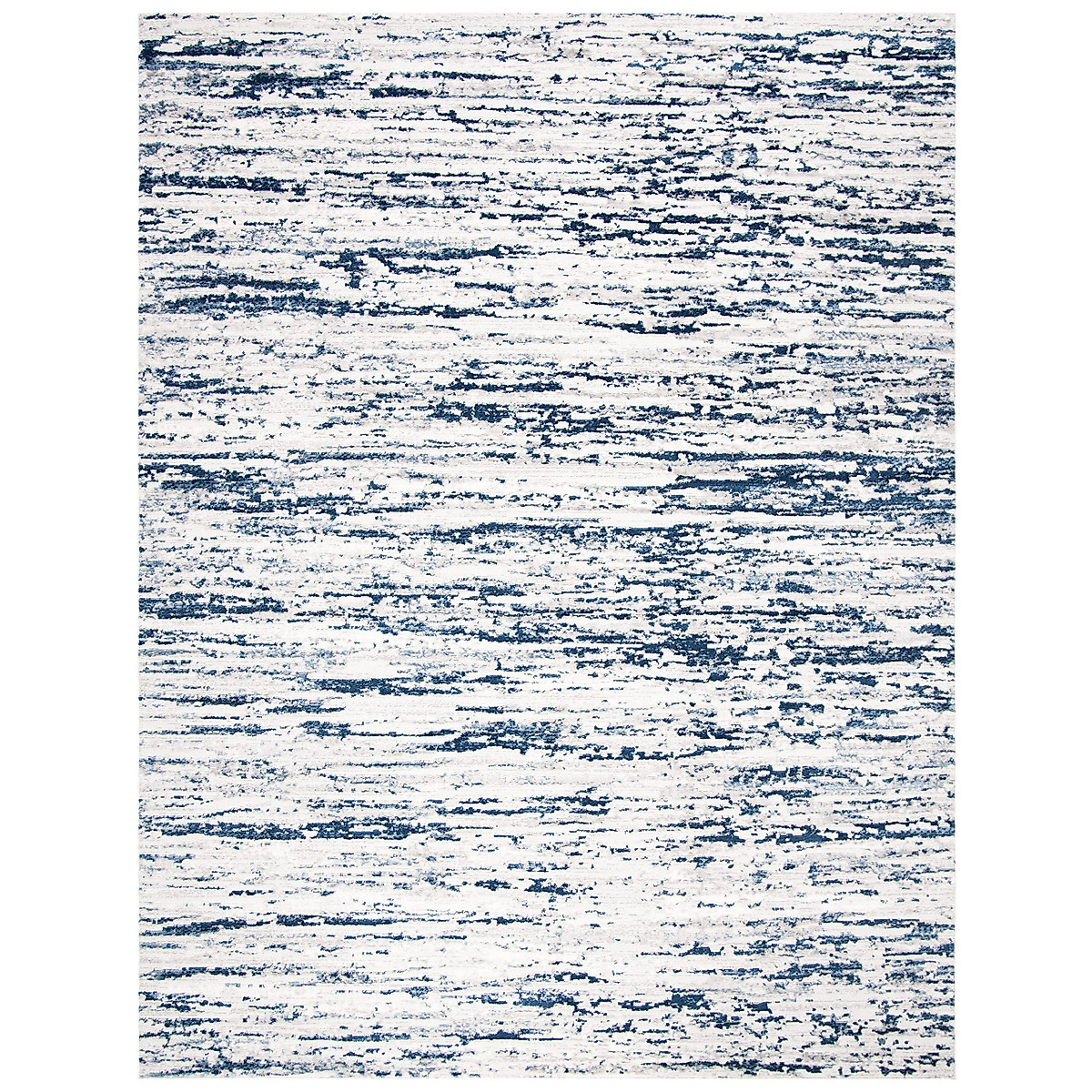 SAFAVIEH Amelia Collection Area Rug - 6' x 9', Grey & Navy, Modern Abstract Design, Non-Shedding & Easy Care, Ideal for High Traffic Areas in Living Room, Bedroom (ALA768B)