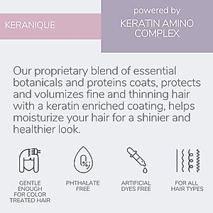 Keranique Lift and Repair Treatment Spray, Keratin Hair Treatment Instant Volume and Body Amino Complex, Free of Sulfates, Dyes and Parabens, Unscented, 3.4 Fl Oz, 1 pack (40041-3.4 fl. oz.)