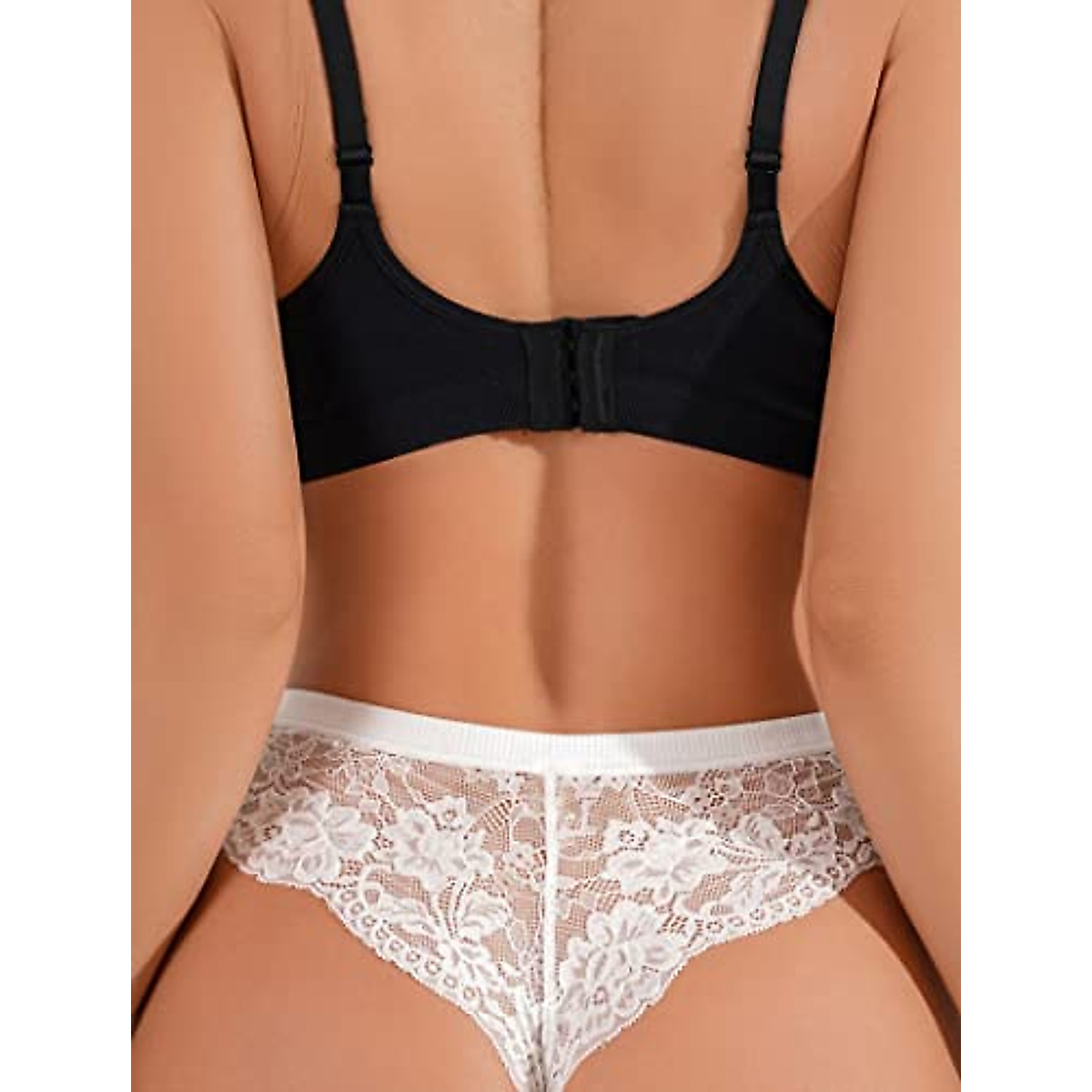 Banamic Women Floral Lace G-String Thong Panties Sexy T Back Stertchy Panties