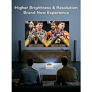 4K Projector, Projector with WiFi and Bluetooth, Portable Movie Projector with Remote, Home Theater Video Projector Compatible with HDMI, USB, MicroSD, Laptop, iOS & Android