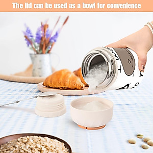 CUPADA Cute Different Cats Food Jar, Funny Quote Insulated Hot Food Jars Vacuum 17OZ with Folding Spoon for Work Trip Picnic Camping