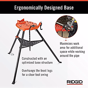 RIDGID 36273 460-6 Portable TRISTAND Chain Vise for 1/8"-6" Pipe, Red/Black