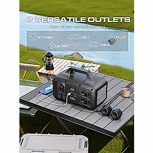 VDL Solar Generator 800W with 100W Solar Panel Included, 510Wh Portable Power Station, 800W AC Outlets, USB C PD 100W for Home Backup, RV Camping, Emergency