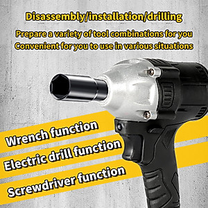 Jadeshay 21V Cordless Impact Wrench with Brushless Motor, Rechargeable Electric Screwdriver, Includes Fast Charger & LED Light, US Plug, Black