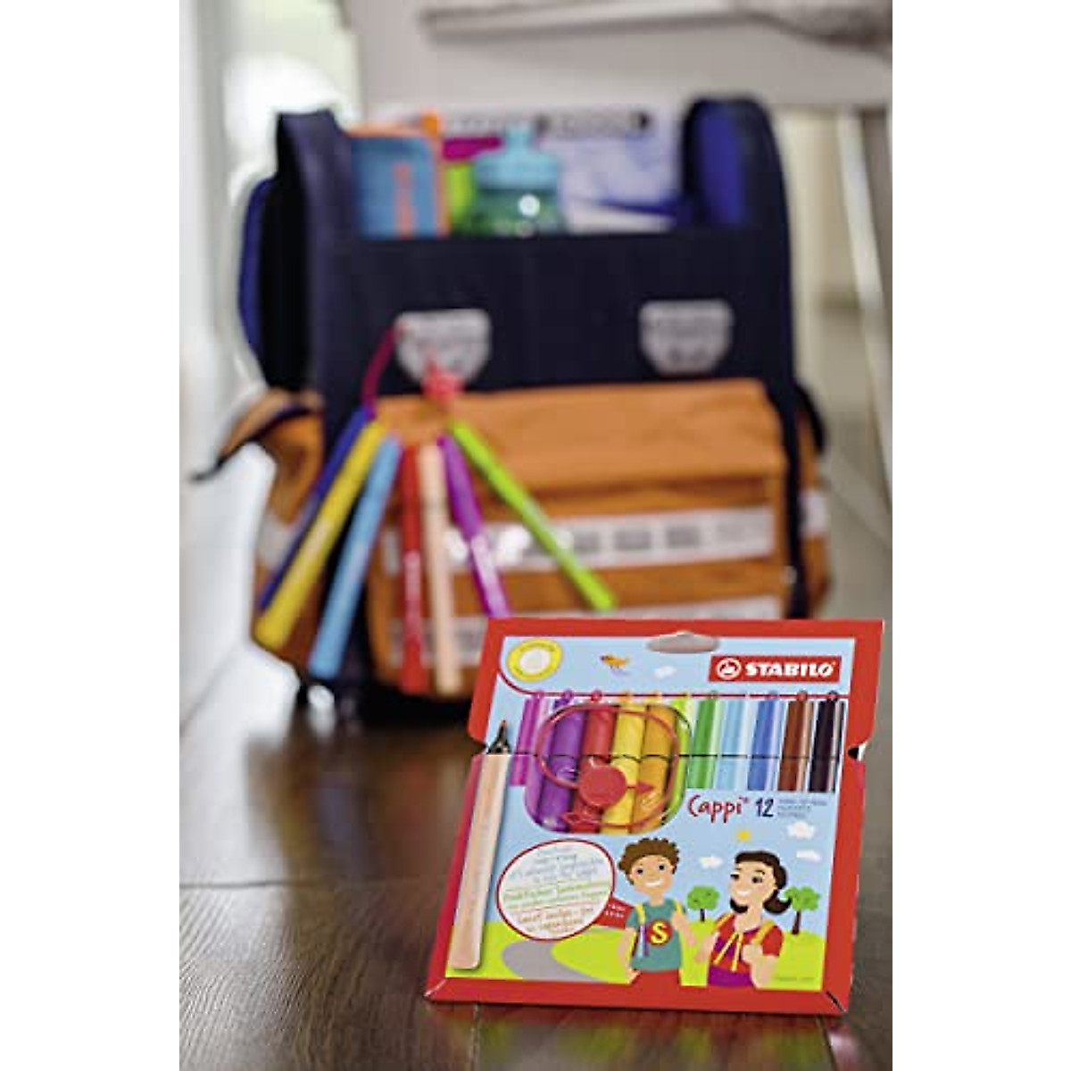 STABILO Cappi Felt-Tip Pen - Wallet of 12 Assorted Colours