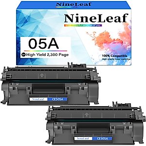 NineLeaf 05A Compatible Toner Cartridge Replacement for HP 05A CE505A Black Toner Cartridge for HP Laserjet Pro P2035 P2035N P2055DN 2055DN 2035N P2030 P2050 P2055D P2055X 2055D 2055X Printer (2 Pack)