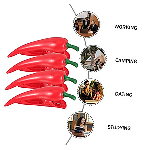 Beatifufu 4Pcs Portable Pepper Shaped Beach Towel Clips Chair Holders for Beach Towels Holiday Pool Accessories Multipurpose Towel Holders for Secure Towel Placement