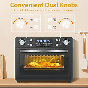 26 inch Toaster Oven Freestanding and Wall Mounted, Toaster Oven with Remote Control & Touch Screen, Adjustable Flame Color and Speed, Log/Crystal Options