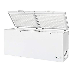 DUURA DCF30 Chest Sub Zero Commercial Freezer with Split Top Double Locking Lids, Indoor or Outdoor Ready for Garage, Basement, Restaurant, Cafe, Cu. Ft, White, 30 cu.ft