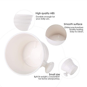 2 Colors Plastic Shaving Soap Bowl Foam Shaving Soap Cream Bowl with little handle Shaving Bowl for Men, Traditional Wet Shaving Factory Shaving Mug (White)