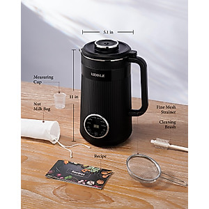 KIDISLE 32oz Automatic Soy Machine for Homemade Almond, Oat, Coconut, Soy, Plant Based Milks and Non Dairy Beverages with Delay Start/Keep Warm/Self-Cleaning/Boil Water