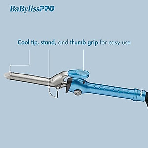 BaBylissPRO Nano Titanium Spring Curling Iron, 1.5" Professional Spring Hair Curler for Long Lasting Curls & All Hair Types